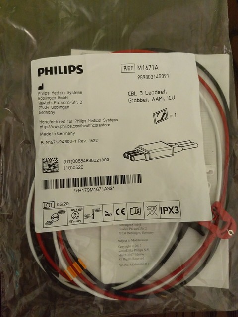 Philips M1671A 3 Lead ECG GRABBER Cable for sale online | eBay