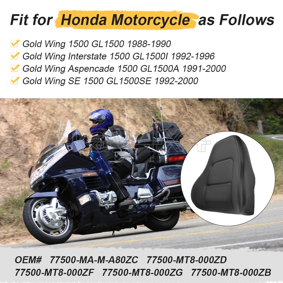 Black Backrest For Honda GL1500 Goldwing 1500 1988-2000 Passenger Seat ...