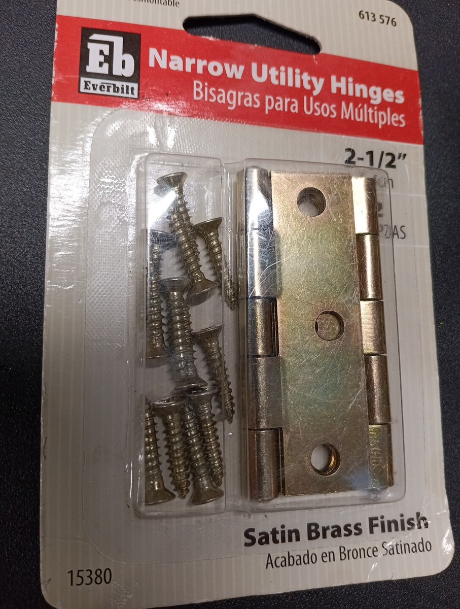 Everbilt 2 In X 2 In Satin Brass Narrow Utility Hinge
