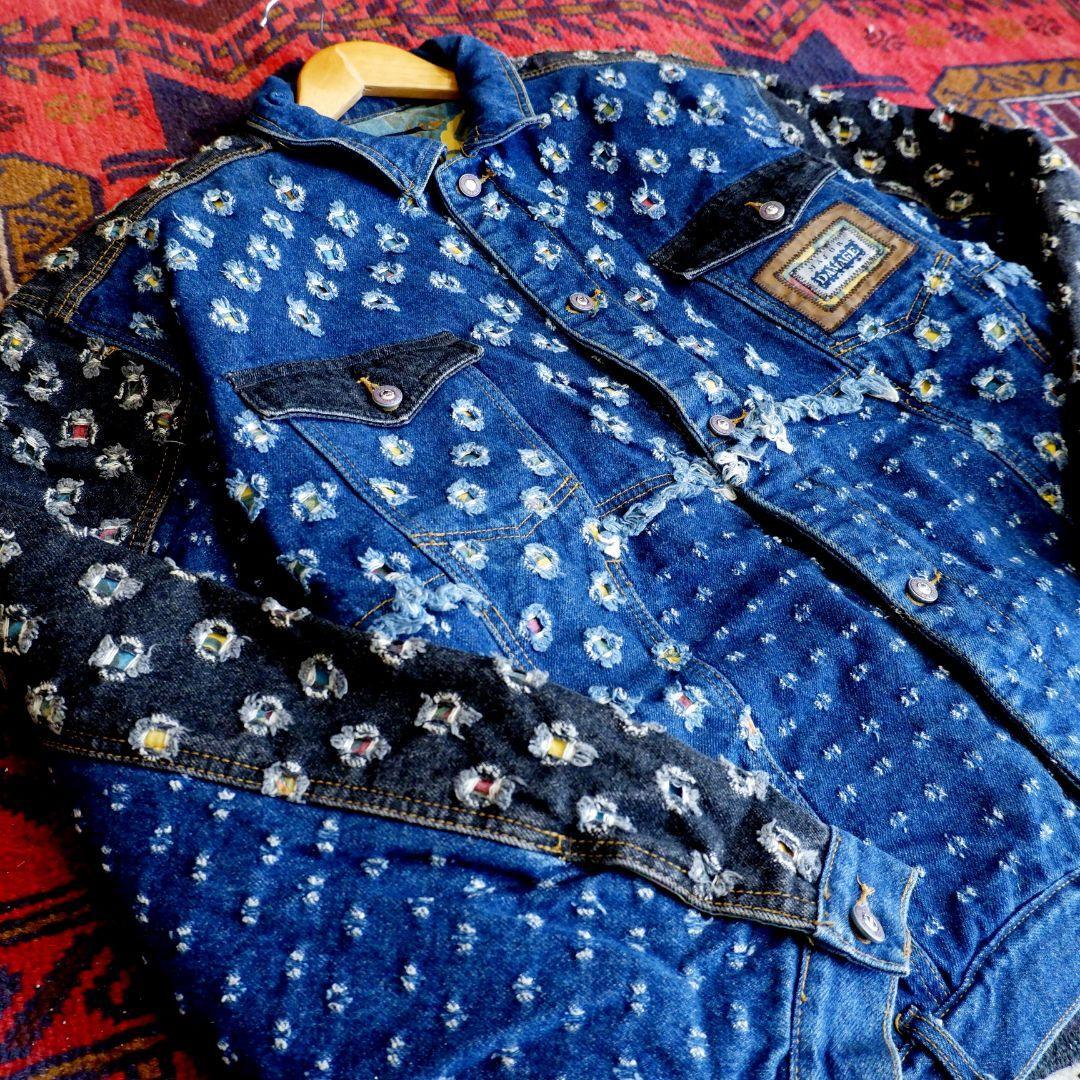 Major Damage Sashiko Distressed Denim Jacket Free W67… - Gem