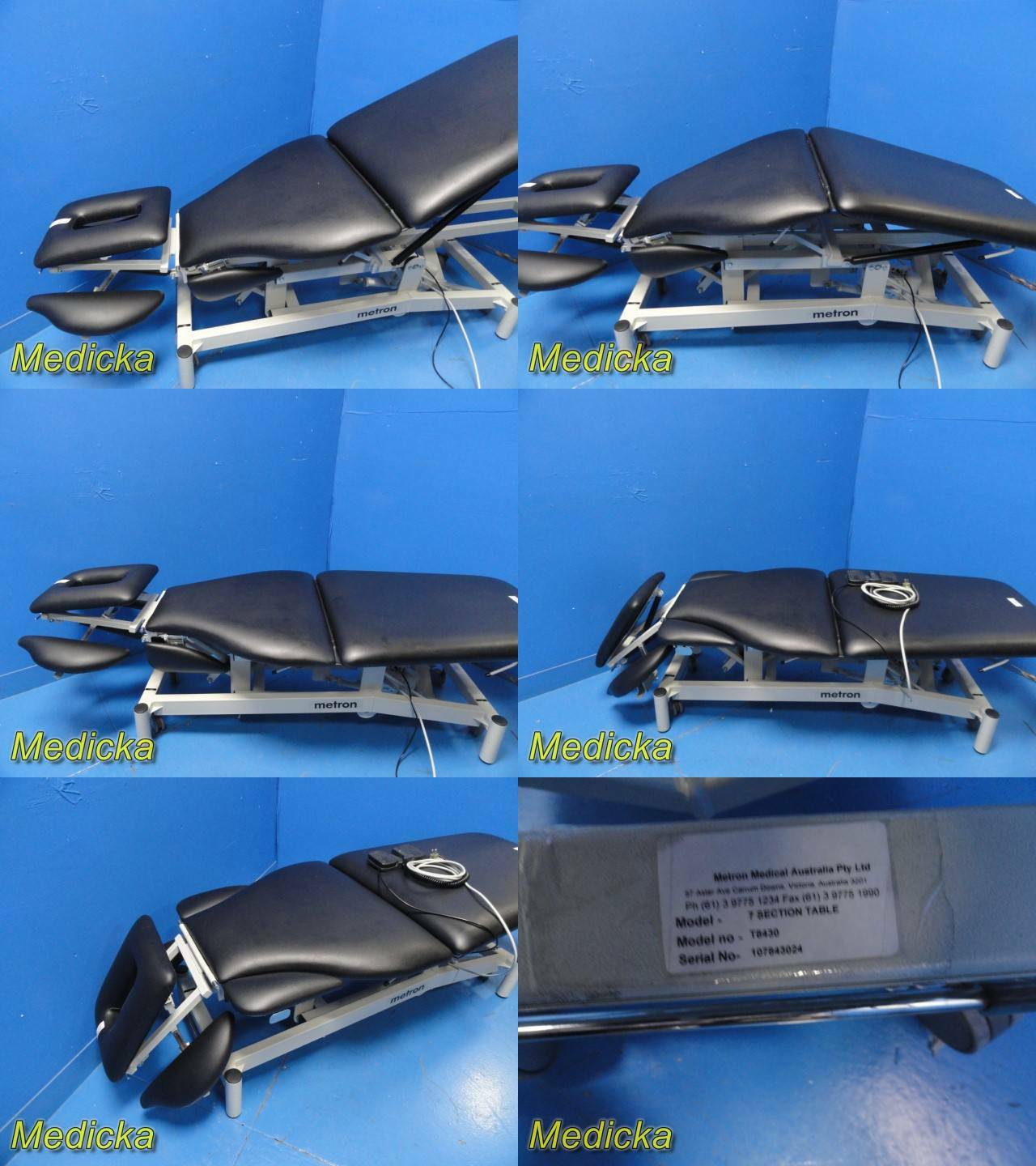 Metron Medical T8430 7-Section Treatment Table (Electrical & Mechanical ...