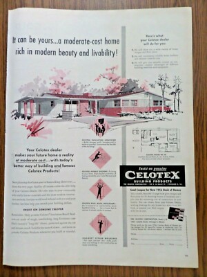 1956 Celotex Building Products Ad Colotex House No. 45 | eBay
