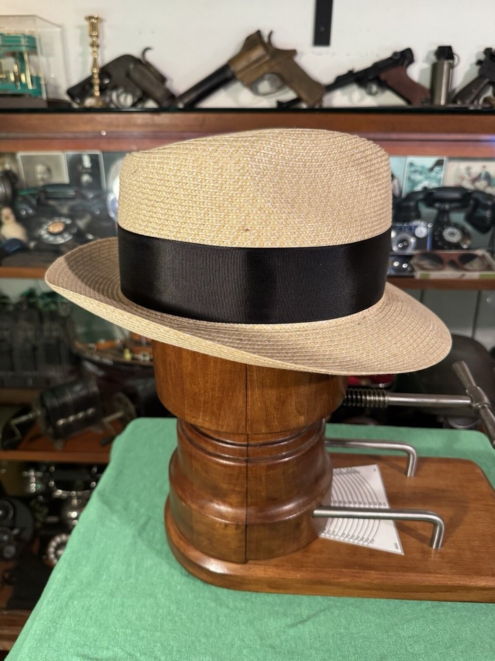 Stetson Straw Fedora Hat Wicker Panama 7 1/2 | eBay