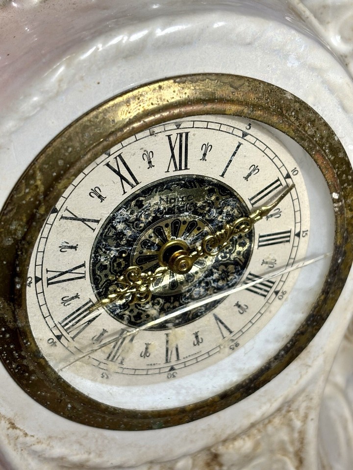 Vintage Mercedes White Mantle Clock ~ Made In Germany ~ Narco Clockface ...