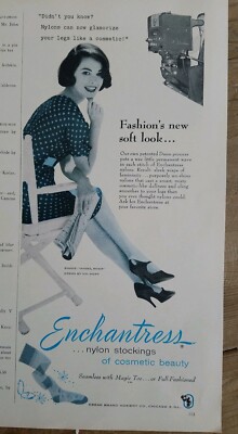 1959 women's Enchantress nylon stockings hosiery vintage fashion ...