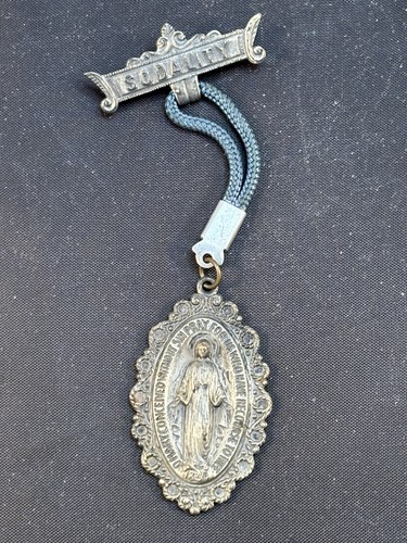 Vintage Sodality Mother Mary Medal Pin ~ Silver Plated ~ 1.5” | eBay