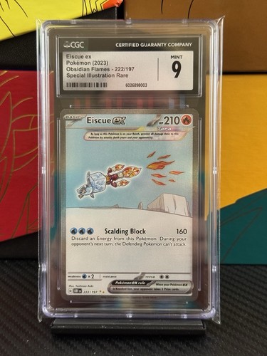CGC 9 Eiscue ex 222/197 SIR 2023 Obsidian Flames Mint Graded Pokemon ...