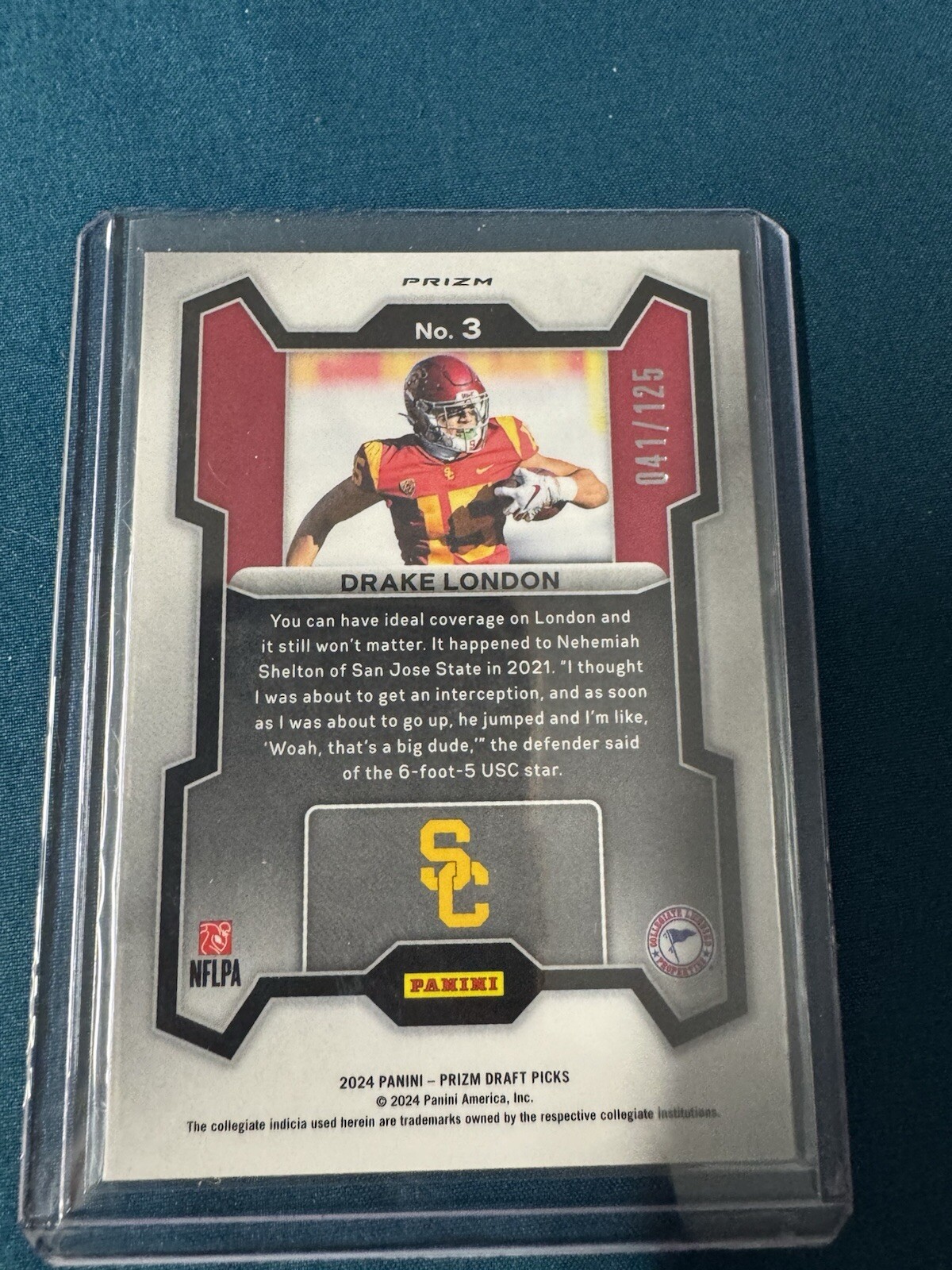 2024 Panini Prizm Draft Picks - Red Finite Prizm #3 Drake London /125 ...