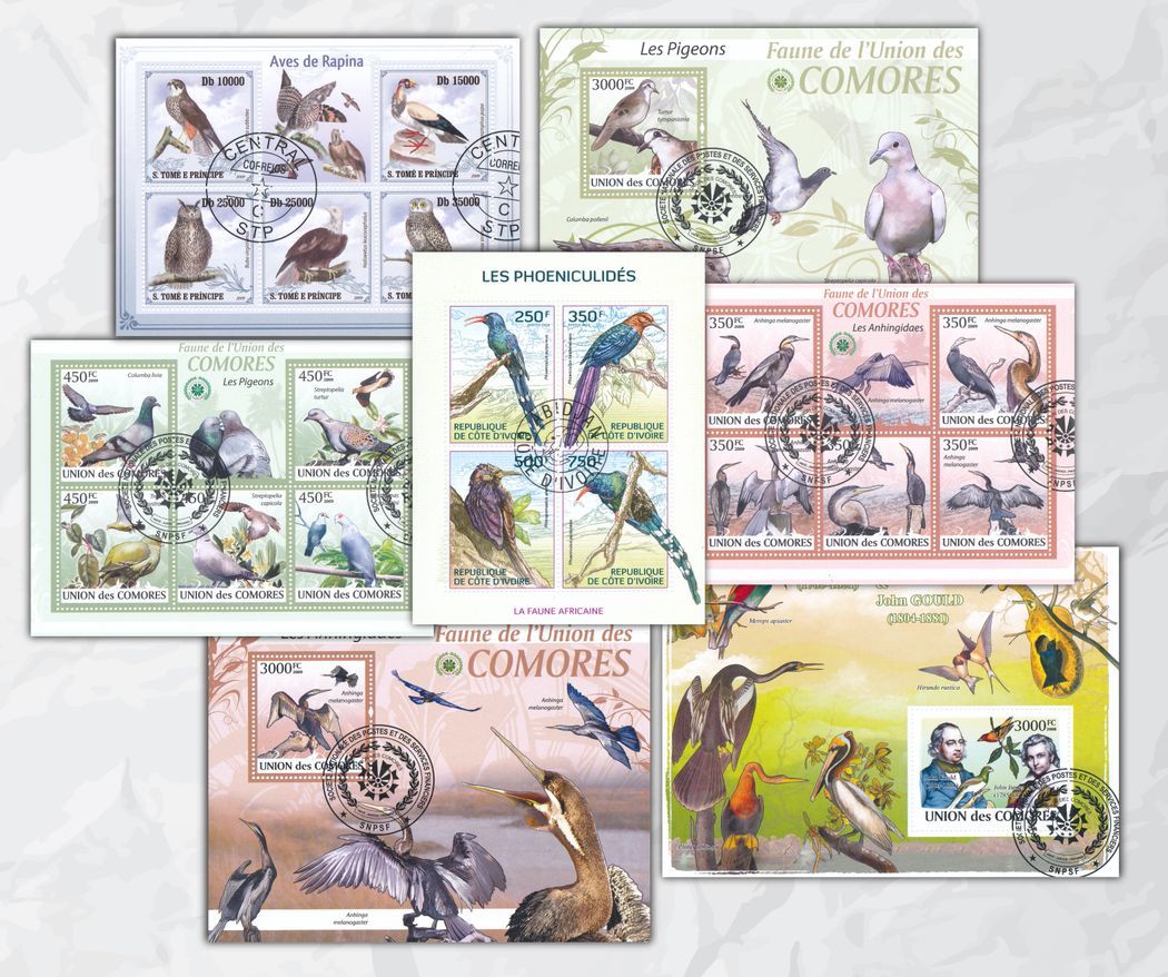 10 diff. topical stamp packets w/ 70 sheets cat. listed (cto) Lot #4 | eBay