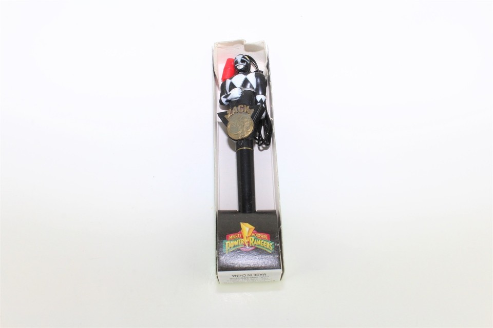 Classic Mighty Morphin Power Rangers Pen Nacklace Black Ranger Zack ...