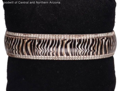 925 Silver Zebra Print Bracelet w/ Box Clasp | eBay