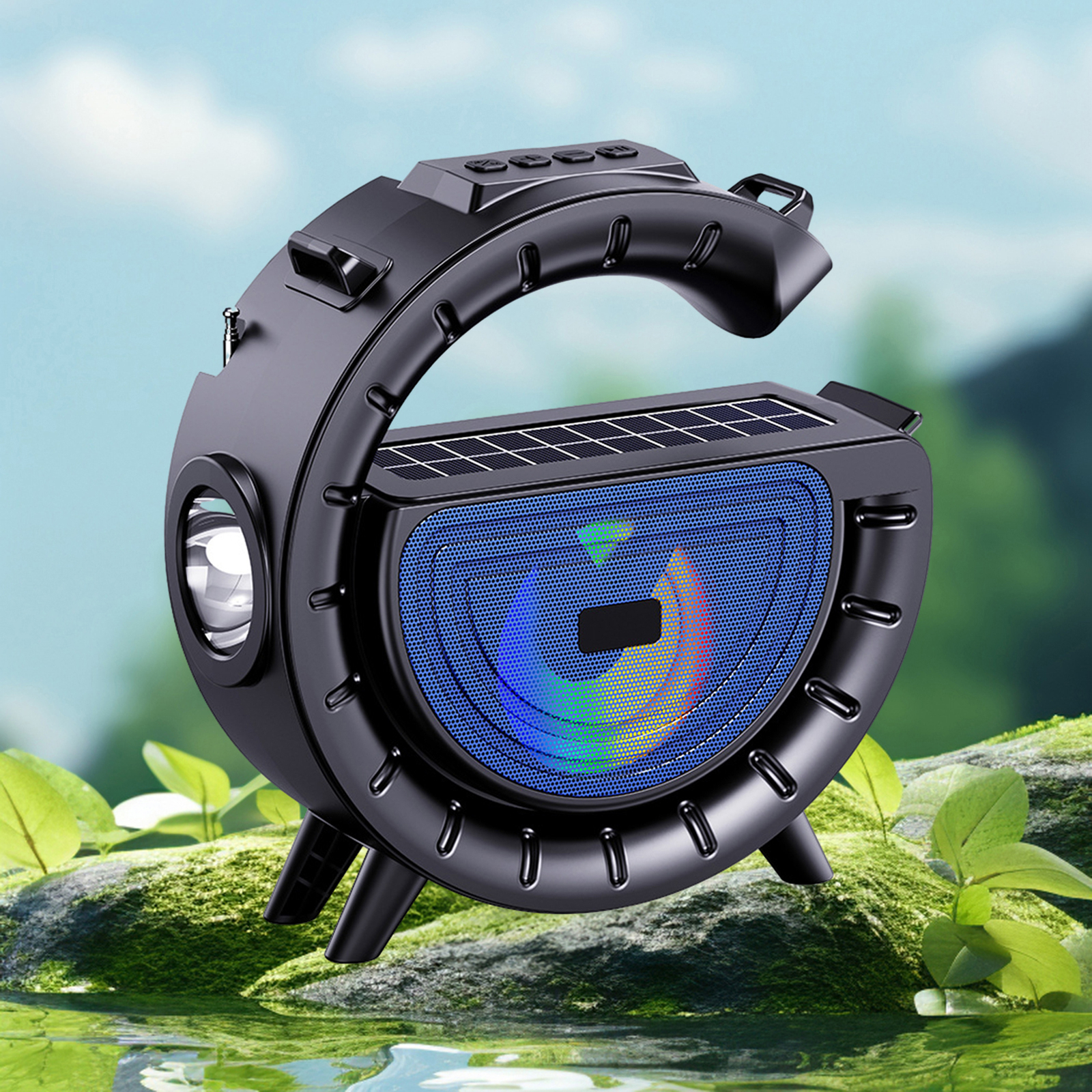 Solar Powered Outdoor Sound System Wireless Speaker Camping Music ...