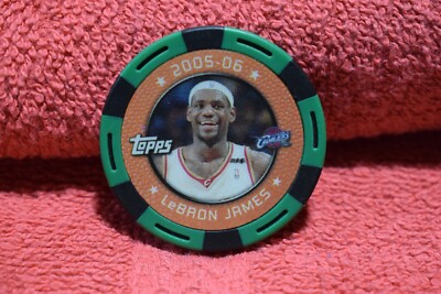 LeBRON JAMES 2005 Topps NBA Poker Chip Green/Black B-4 | eBay
