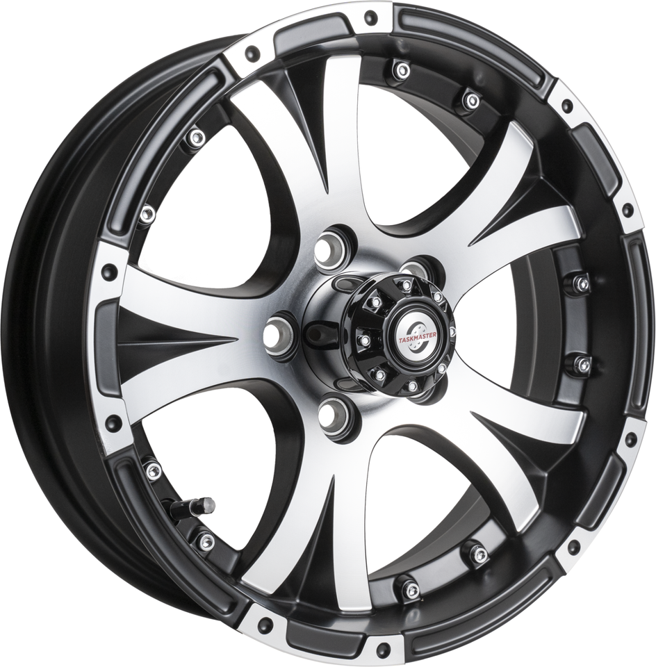 2-Pack 15x5 Trailer Wheel 5x4.5 Bolt Pattern Black Machined Aluminum ...