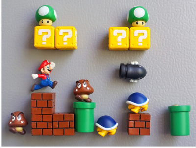 10PCS Super Mario Bros FRIDGE MAGNET Kids Memo Party Bag Fillers Board ...