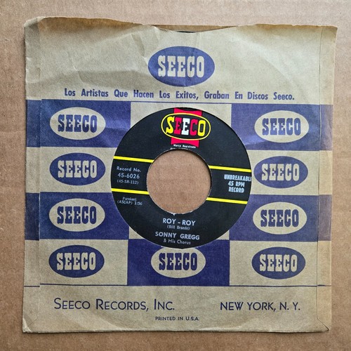 SONNY GREGG Roy Roy/Oh Baby 45 7" Record Vinyl RARE SEECO Company ...