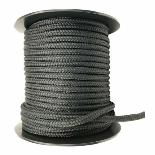 8mm x 200m Polyester Rope Double Braid Black Marine Yacht Sailing ...