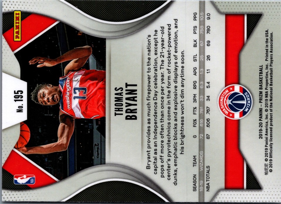 2019 Panini Prizm #195 Thomas Bryant | eBay
