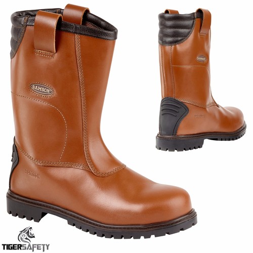 Samson 7051 S3 SRC Brown Redskin Steel Toe Cap Safety Rigger Boots Work ...