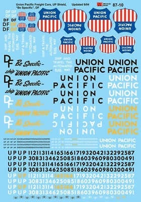 Microscale 87-10 HO Union Pacific UP Freight Cars 1970+ Logos Numbers ...
