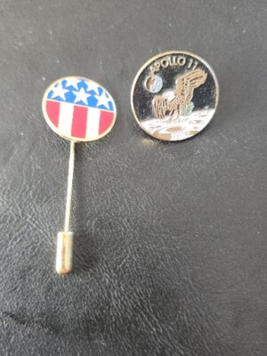Vintage APOLLO 11 NASA Lunar Landing Lapel Hat Pin With USA Lapel | eBay
