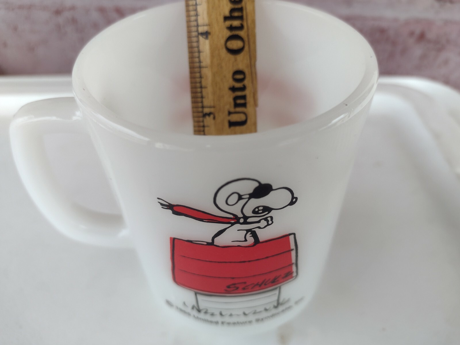 Vintage 1965 Peanuts Snoopy CURSE YOU RED BARON! Mug Fire King Anchor ...