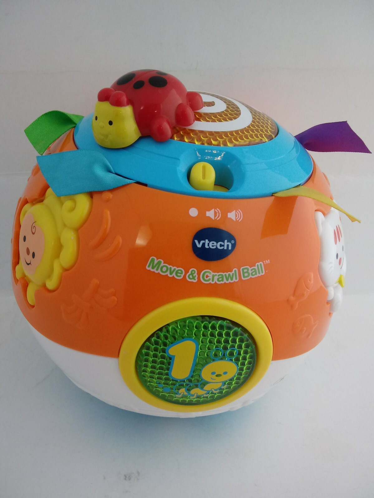 Vtech Move and Crawl Ball Colorful Colors Numbers Ribbon Developmental ...