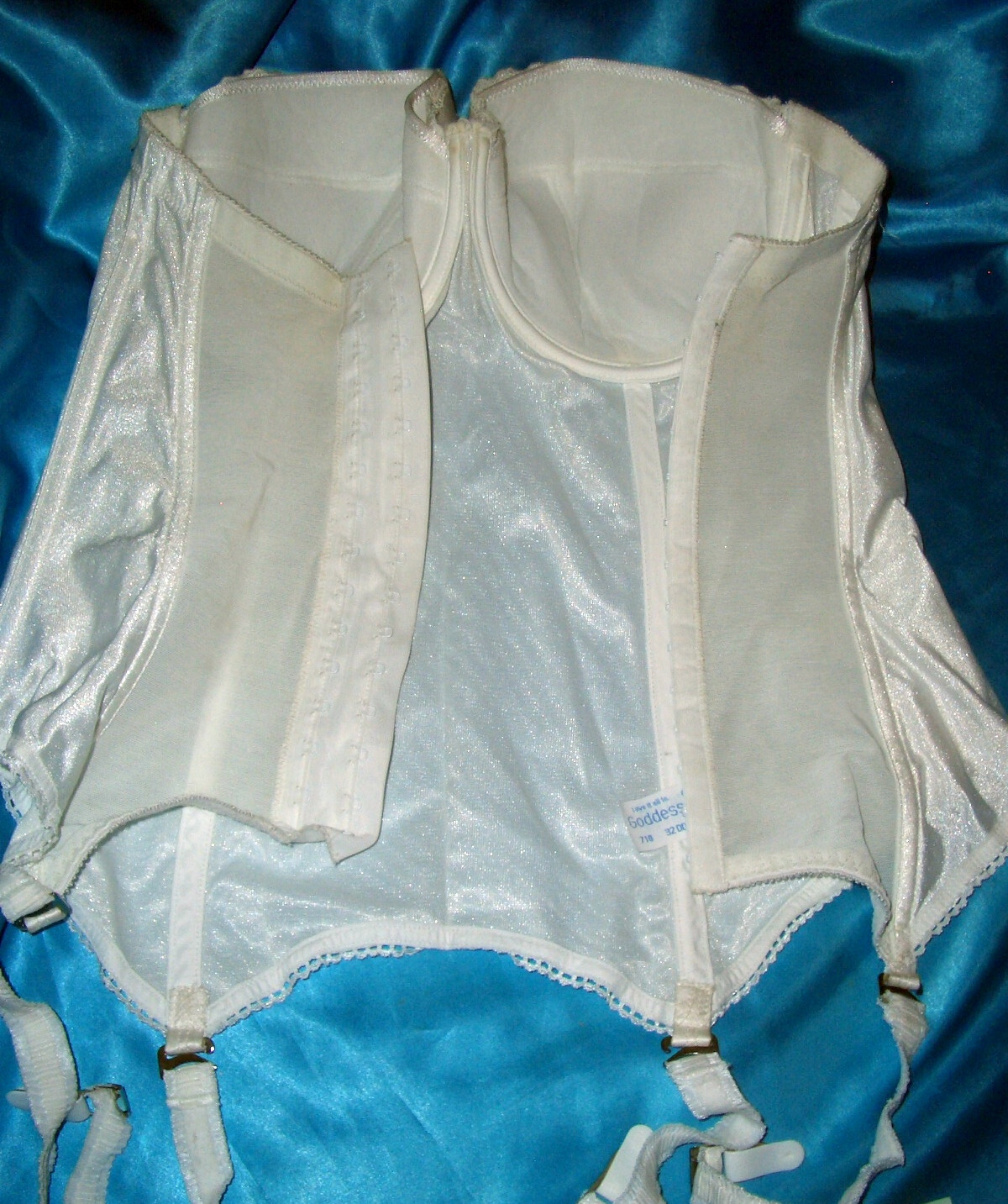 Sexy Vintage Mieder Nylon Straps Torselett weiß 70 F Pin Up Corsage NEU ...