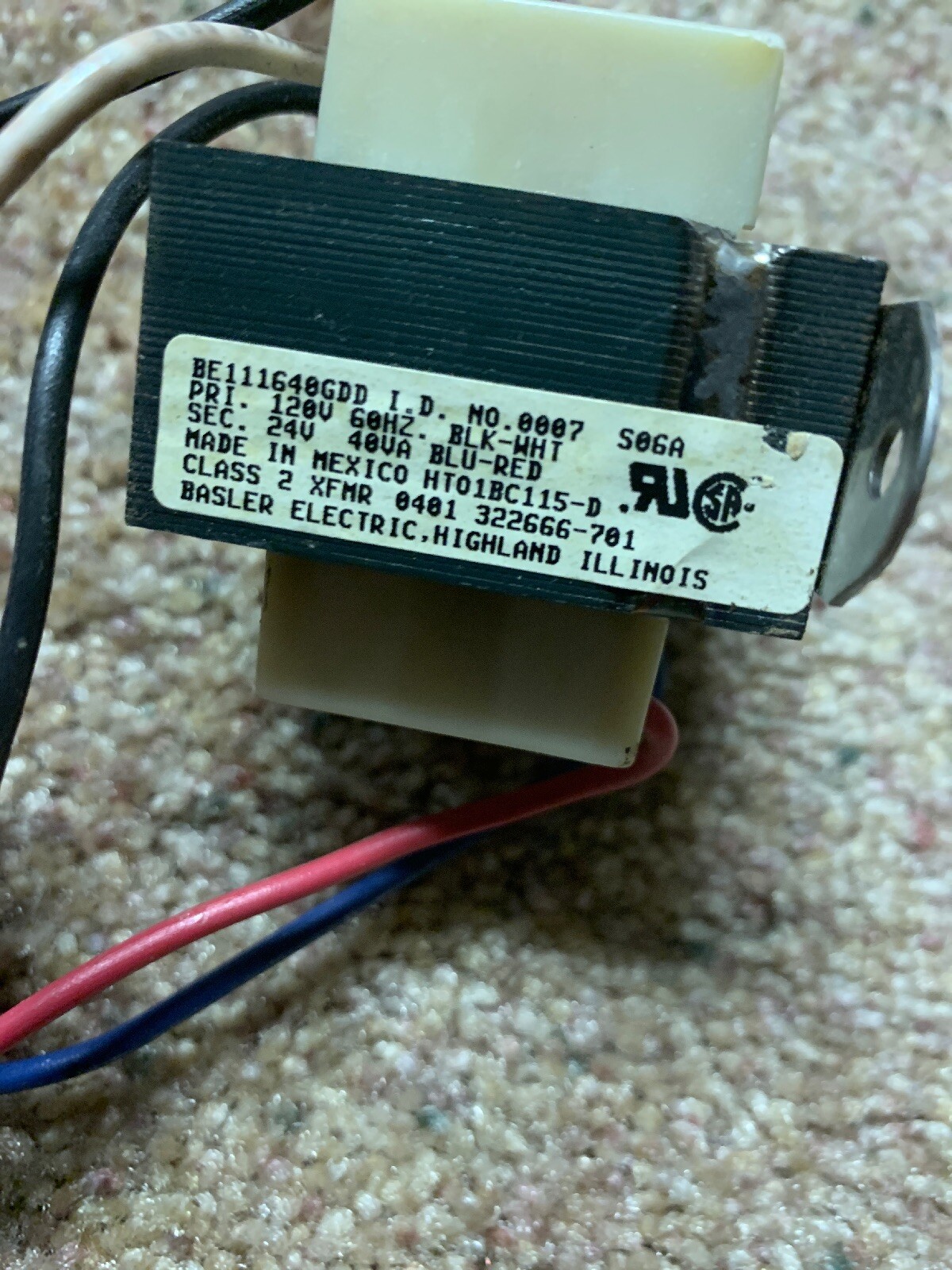 Basler Transformer (BE111640GDD, BE151840GDD, BE112640GDD)HT01BC115 ...