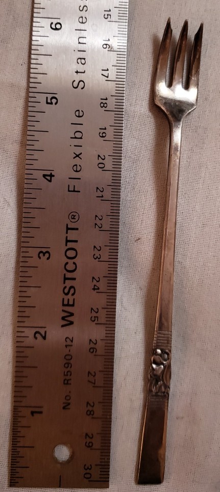 Community Silver Plate Condiment 3 Prong Fork 6" Art Deco Design | eBay