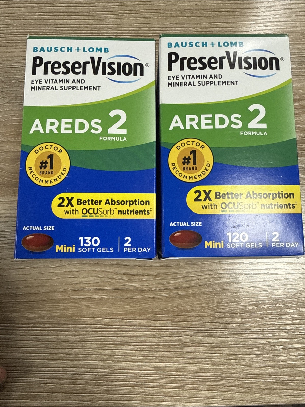 LOT Of 2 PreserVision Areds 2 Eye Vitamin and Mineral - 120 Softgels ...