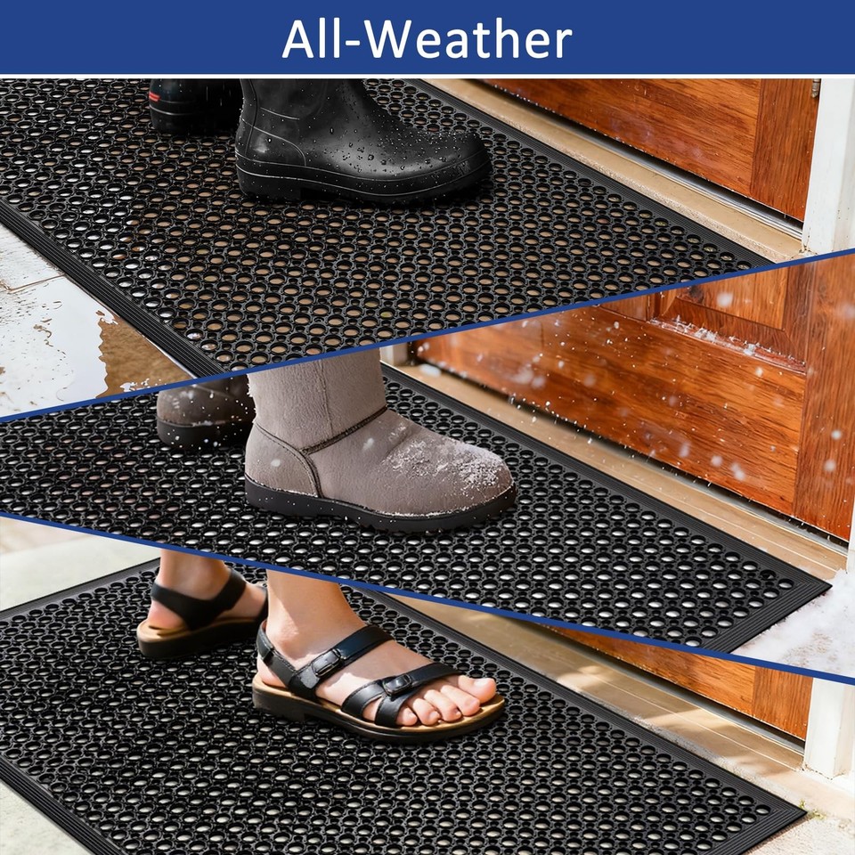 Anti Fatigue Rubber Floor Mat 2 Pack Restaurant Kitchen Mats for Floors ...
