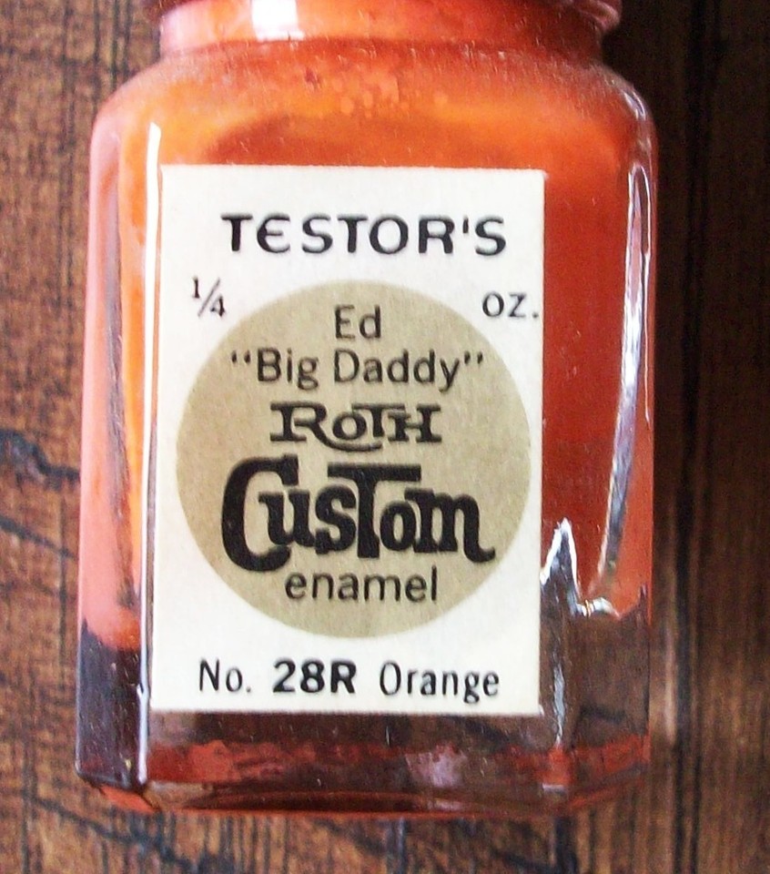 RARE Vintage Testor's Ed Roth COMPETITION ORANGE Paint 2 Bottles Rat ...