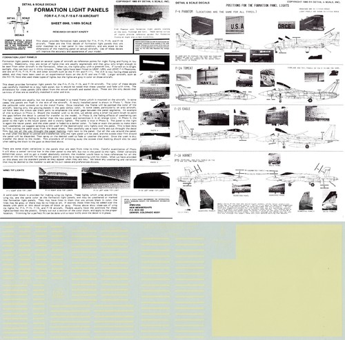 DETAIL & SCALE DECALS 1/48 Formation Lights & Panels F-4 Phantom F-14 F ...
