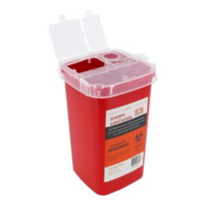 Biohazard Bin 1L Safe, Leak-Proof, Puncture Resistant Sharps Disposal ...