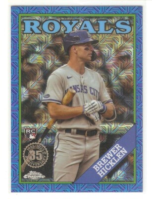2023 Topps Chrome 1988 BREWER HICKLEN RC BLUE /150 Mega Mojo KC ROYALS ...