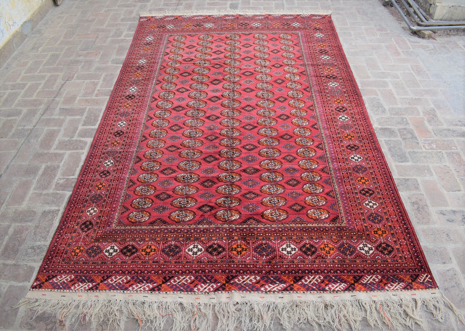 7x12 Handmade Vintage Bukhara Oriental Area Rug Antique Persian Tribal ...