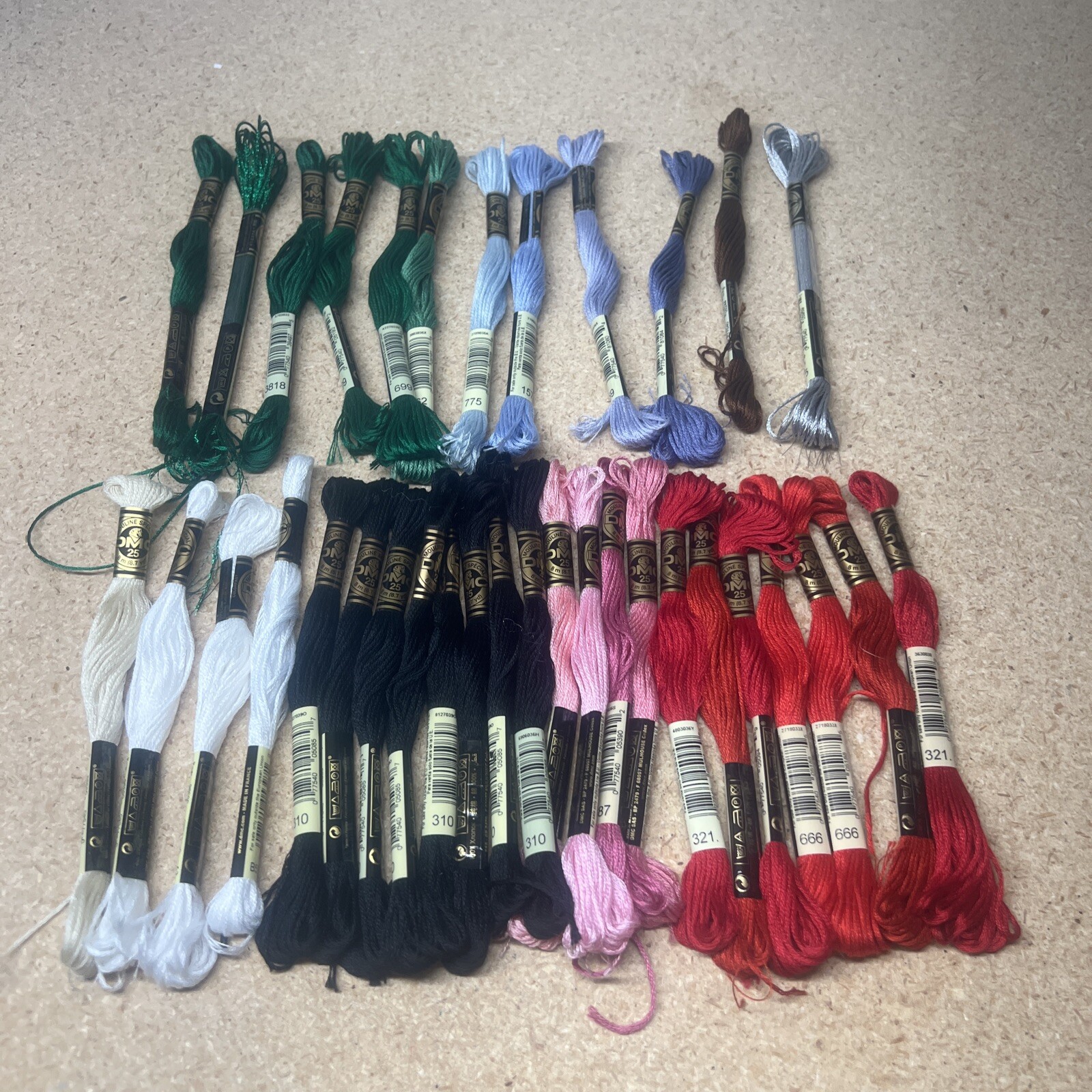DMC Embroidery Floss Multiple Colors, 35 Total