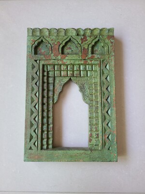 Antique finish handcrafted Wooden old Indian style wall hanging mirror ...
