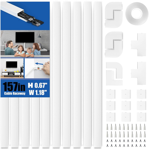 157In Cord Hider, Cable Management Raceway Paintable Wire Cover for ...