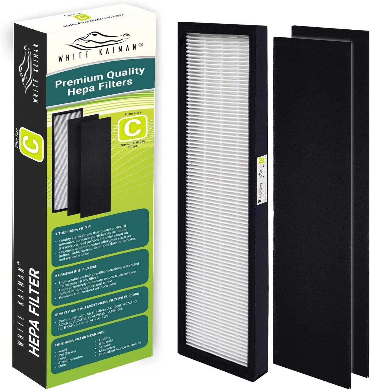 White Kaiman Premium True HEPA Air Filter C For AC5000, AC5250, AP2800 ...