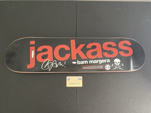 RARE BAM MARGERA AUTOGRAPHED JACKASS LOGO SEALED SKATEBOARD DECK ...