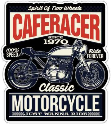 Classic Motorcycle Spirit Of Two Wheels Car Bumper Window Sticker Decal ...
