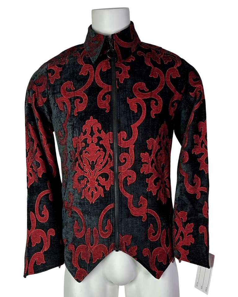 SHRINE GOTHIC VAMPIRE VICTORIAN BLAZER ROCKER STEAMPUNK BROCADE VILLAIN ...