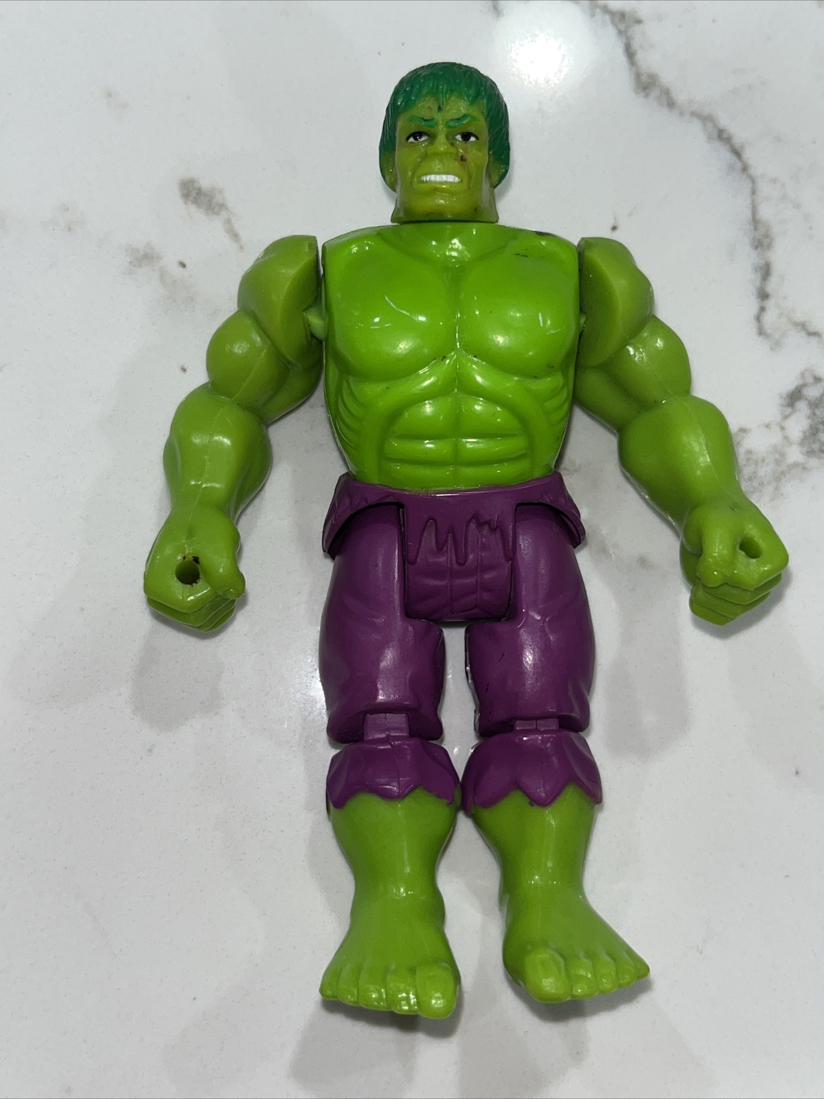 1990 Marvel THE INCREDIBLE HULK 5" Figure with Crushing Arm Motion Toy ...