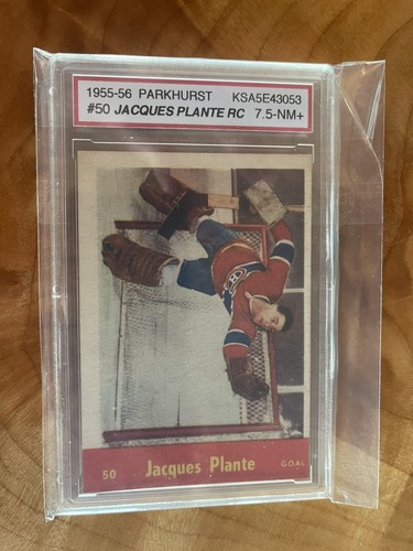 1955/56 PARKHURST HOCKEY CARD #50 JACQUES PLANTE ROOKIE KSA 7.5 NM+ | eBay