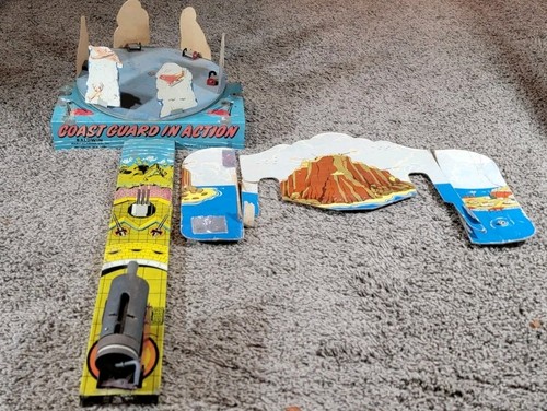 1940 Baldwin MFG Coast Guard In Action Litho Tin TOY Game Target ...