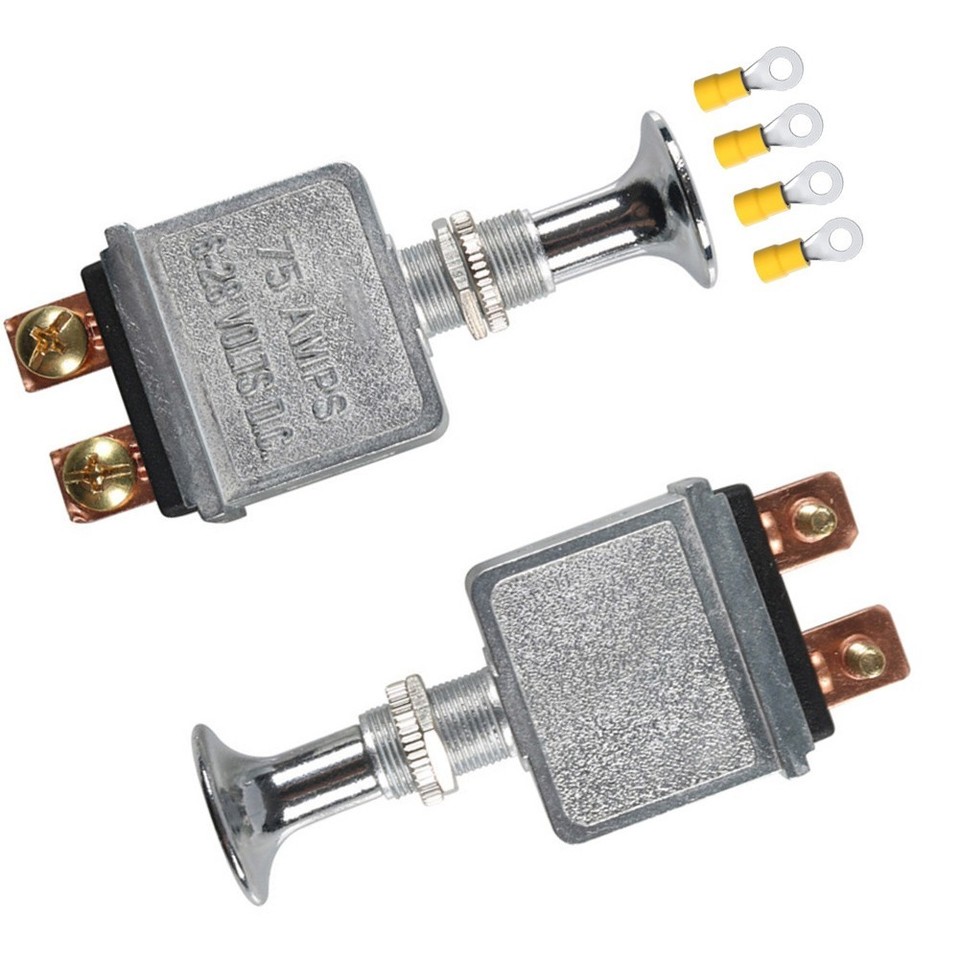 Push Pull Switch 2PCS Heavy Duty 75 Amp 628V DC 2 Position SPST for ...