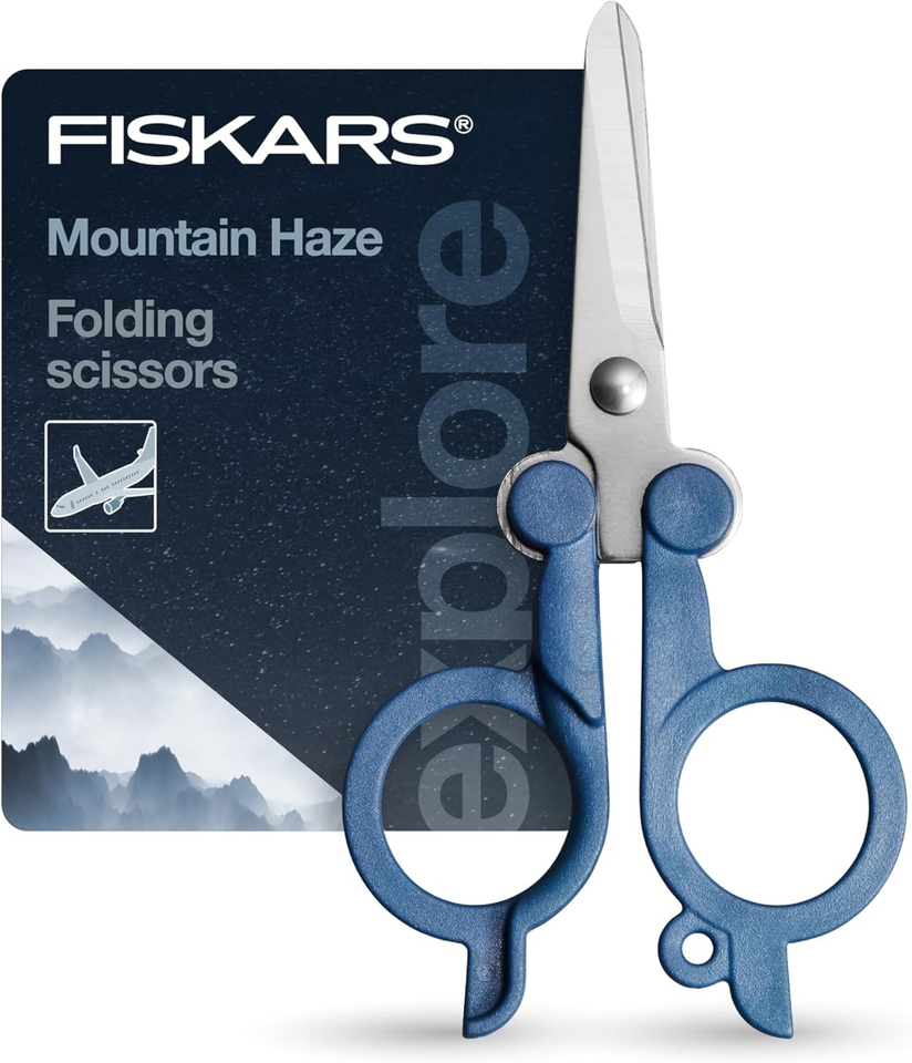 Folding Travel Scissors TSA Compliant Portable Stainless Steel Blue ...
