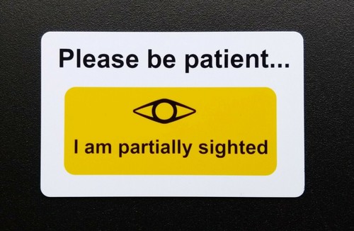 Partially Sighted Visual Impairment Awareness Card Hidden Disability Be ...